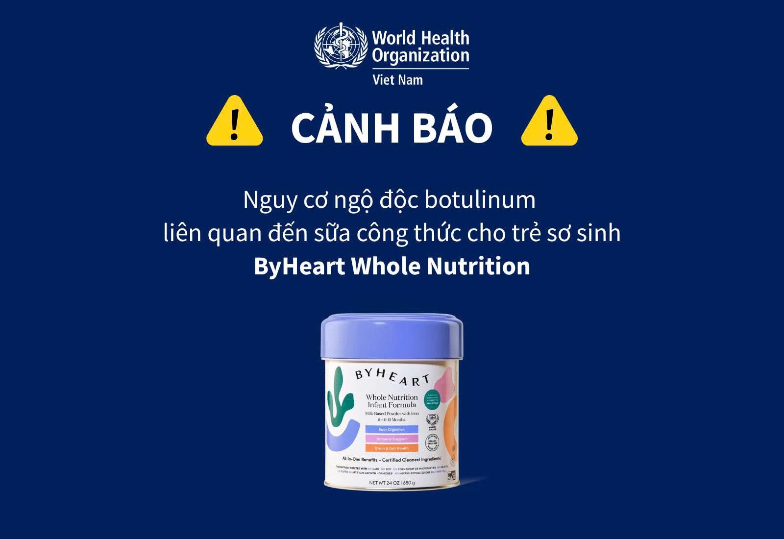 Cảnh báo sữa ByHeart Whole Nutrition nhiễm khuẩn gây ngộ độc ở trẻ sơ sinh